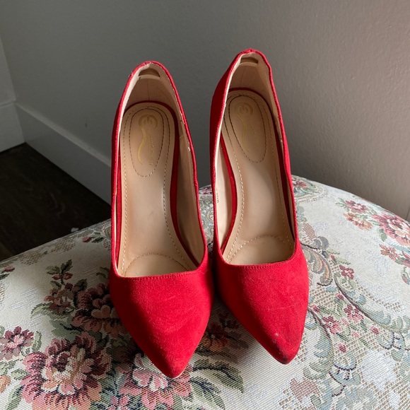 Shoes | Red Suede Heels | Poshmark